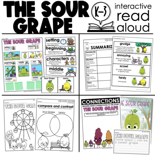 The Sour Grape Interactive Read Aloud Activities | Sequencing Craft ...