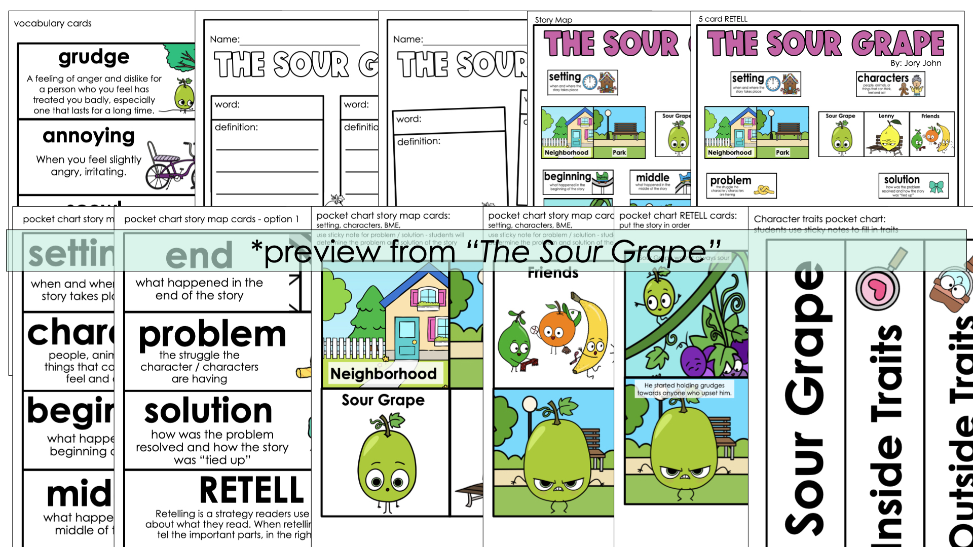 The Sour Grape Interactive Read Aloud Activities | Sequencing Craft ...