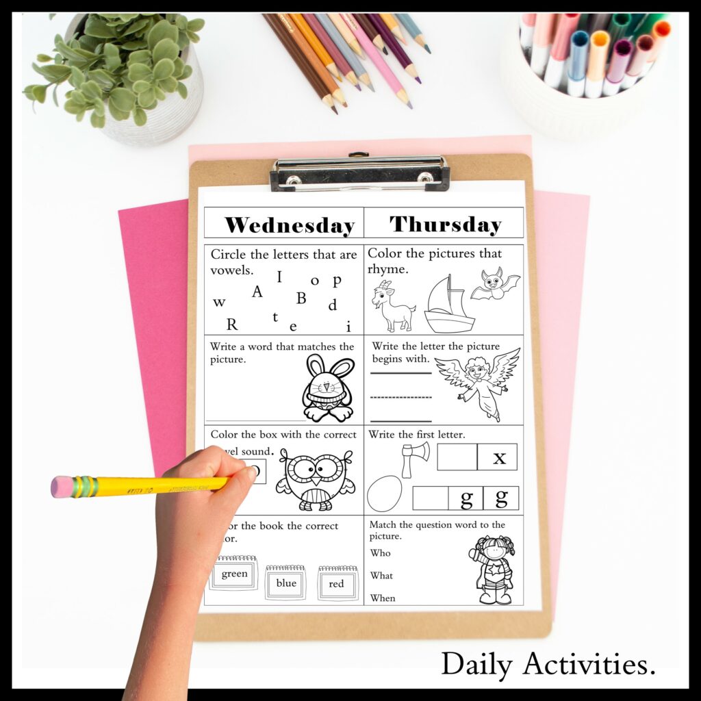 Kindergarten Language Arts Spiral Review - Classful