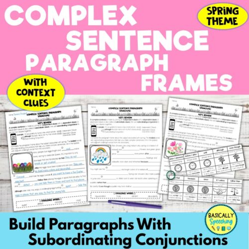 Writing Complex Sentences With Subordinating Conjunctions, Spring ...