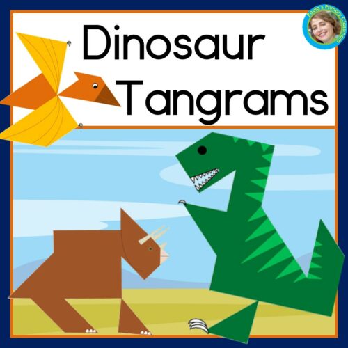 Dinosaurs Tangram Puzzles Printable | 2D Shapes Math Center | Tangrams ...