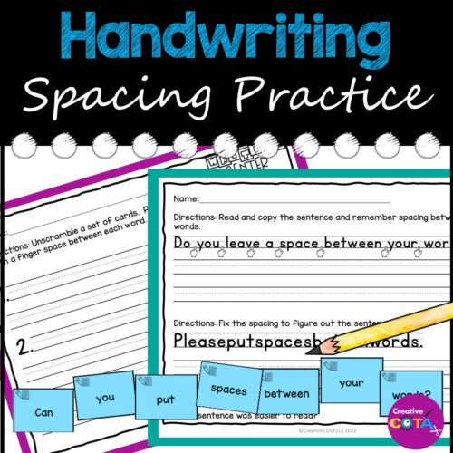 Handwriting Practice for Spacing Between Letters and Words - Classful