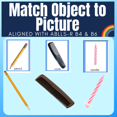 Match Object to Pictures for ABA Autism ABLLS-R B4 & B6 with Photos or ...