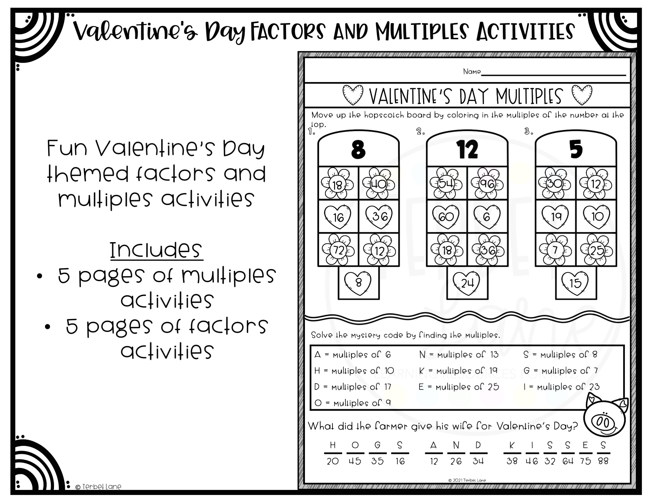 Valentine's Day Factors and Multiples Activities - Classful