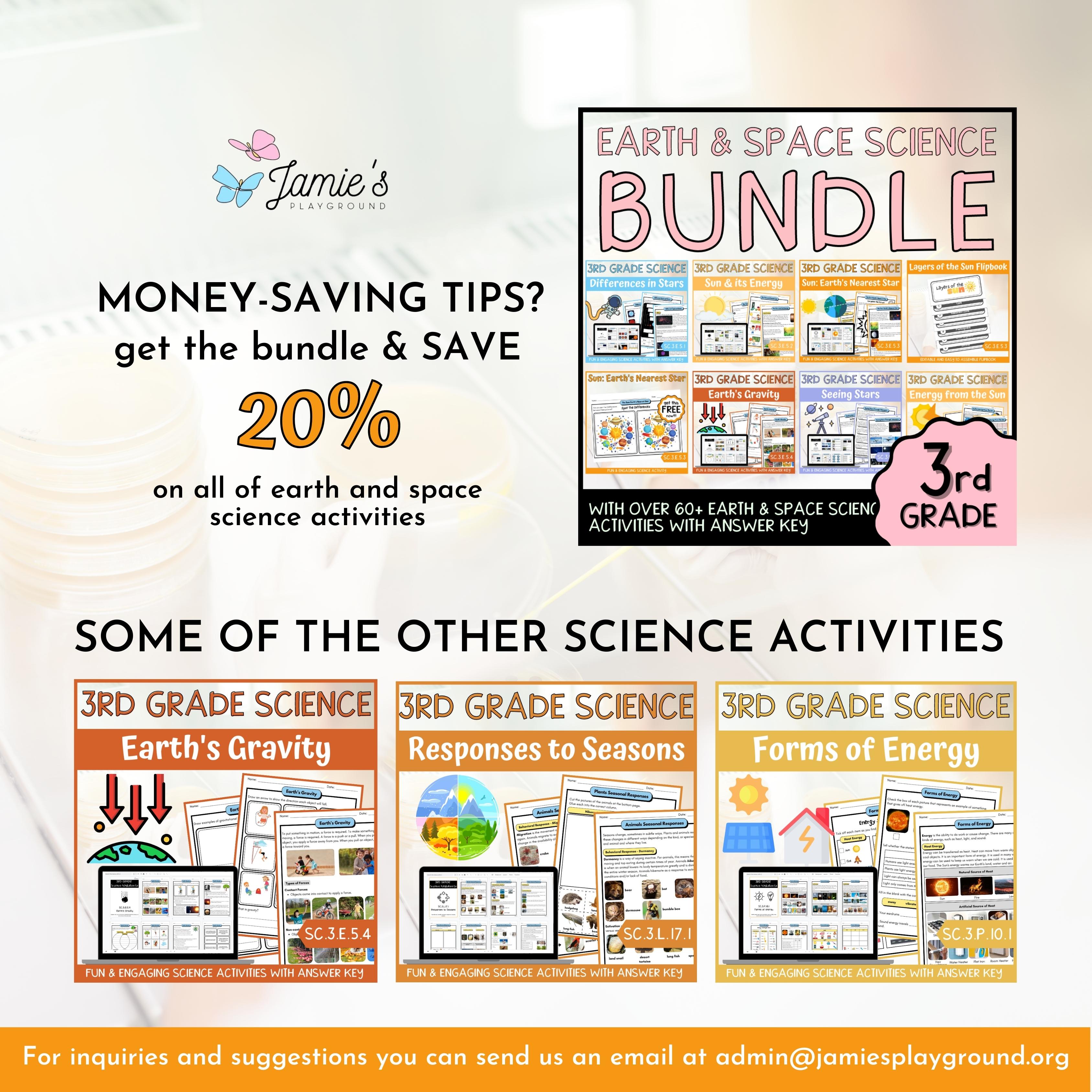 Earth Space Science Worksheets The Sun And Earth Activity & Answer Key