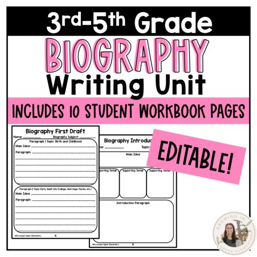 Biography Writing Unit - Includes Mini Lessons, Teaching Slideshow ...