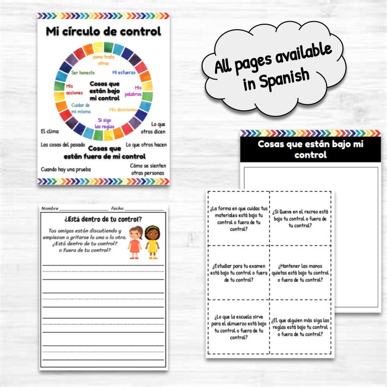 SEL - My Circle of Control - English and Spanish - Classful