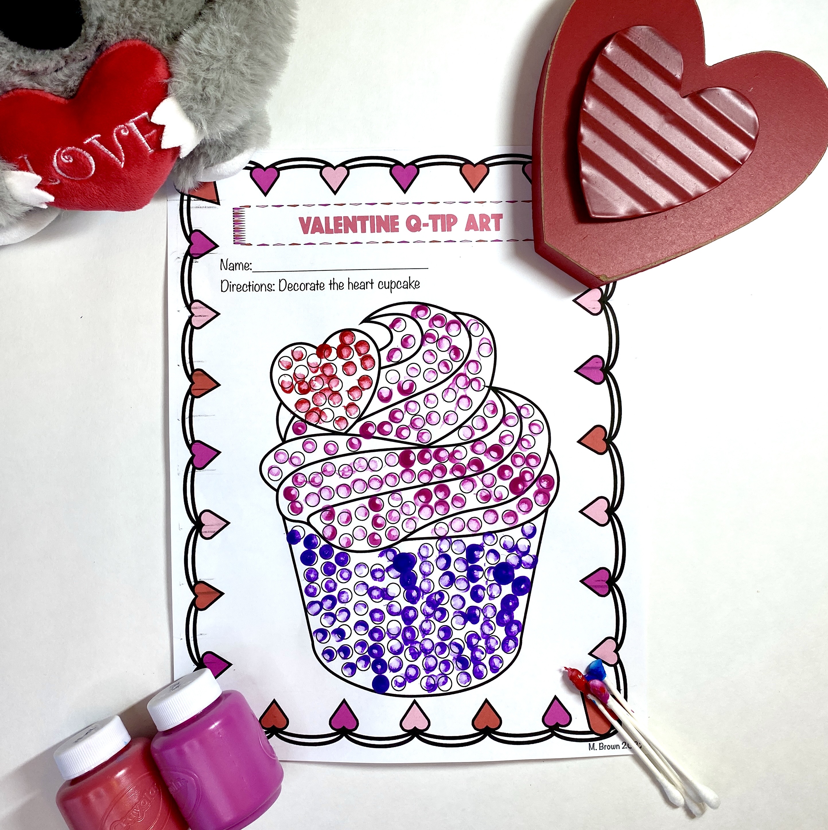 Valentine's Day Q-Tip Art - Classful