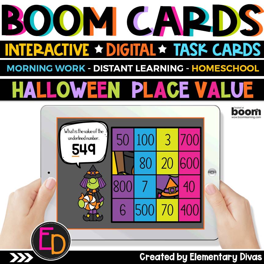 BOOM CARDS Halloween Mystery Picture - Place Value
