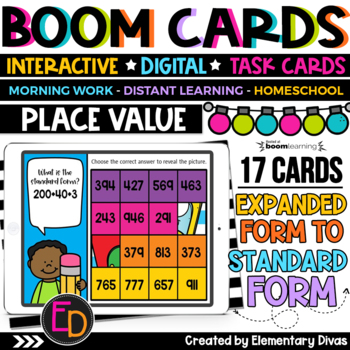 BOOM CARDS Place Value - Expanded Form to Standard Form - Classful