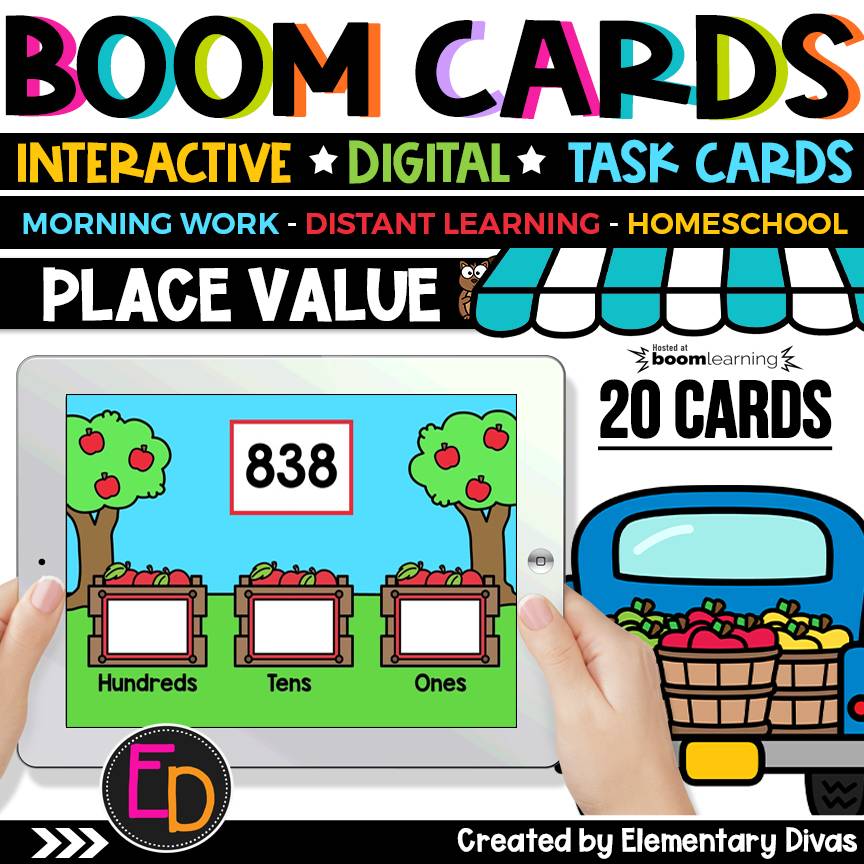 BOOM CARDS Place Value | Distant Learning Digital Task Cards - Classful