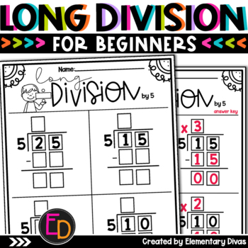 Long Division Practice for Beginners |Anchor Chart | Bookmarks - Classful