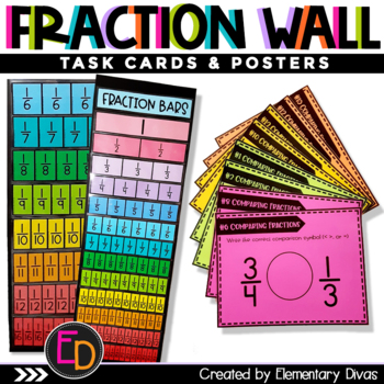 Fraction Wall with 40 Task Cards, Posters and more - Classful