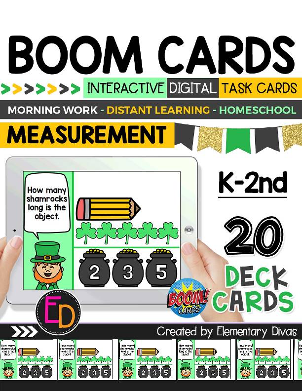 March BOOM CARDS Measurement - St. Patrick's Day - Classful
