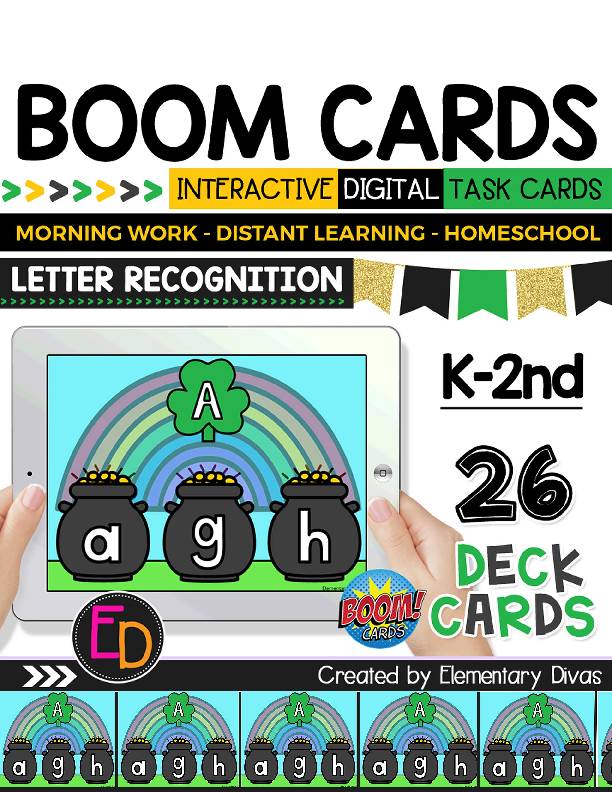 March BOOM CARDS St. Patrick's Day Letter Recognition - Classful