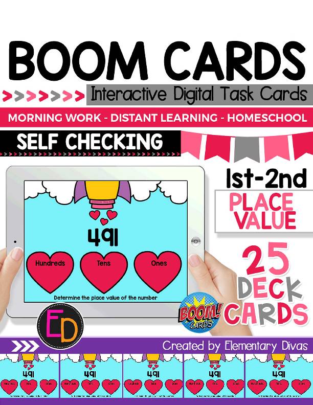 February Boom Cards Valentine's Day Place Value - Classful