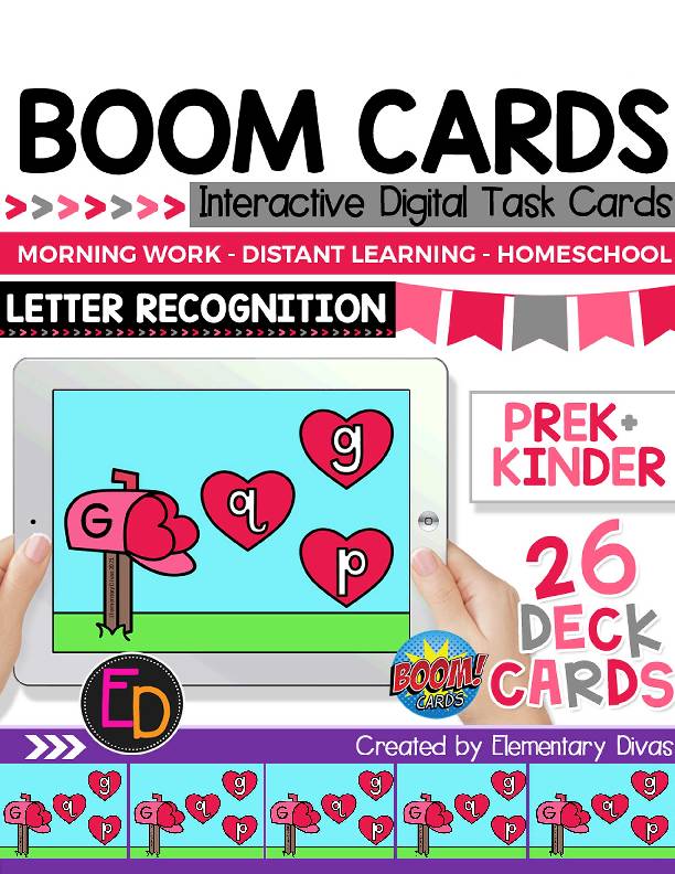 February Boom Cards - Valentine's Day Letter Recognition - Classful