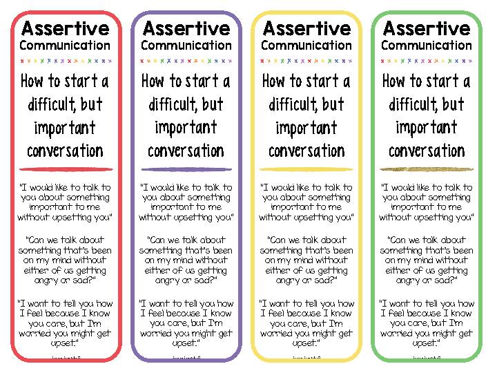 Assertive Communication Bookmark - Classful