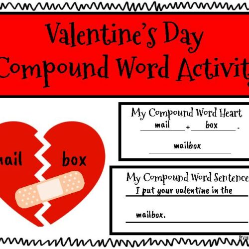 Valentine's Day Compound Word Craft and Activity - Classful