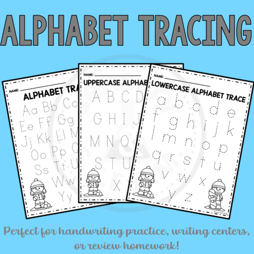 WINTER Themed Tracing Worksheets for Preschool PREK, alphabet numbers ...