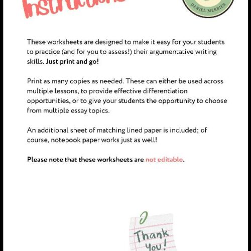 Middle School Argumentative Essay Writing - Argumentative Essay ...