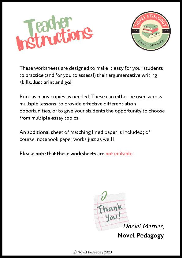 Middle School Argumentative Essay Writing - Argumentative Essay ...