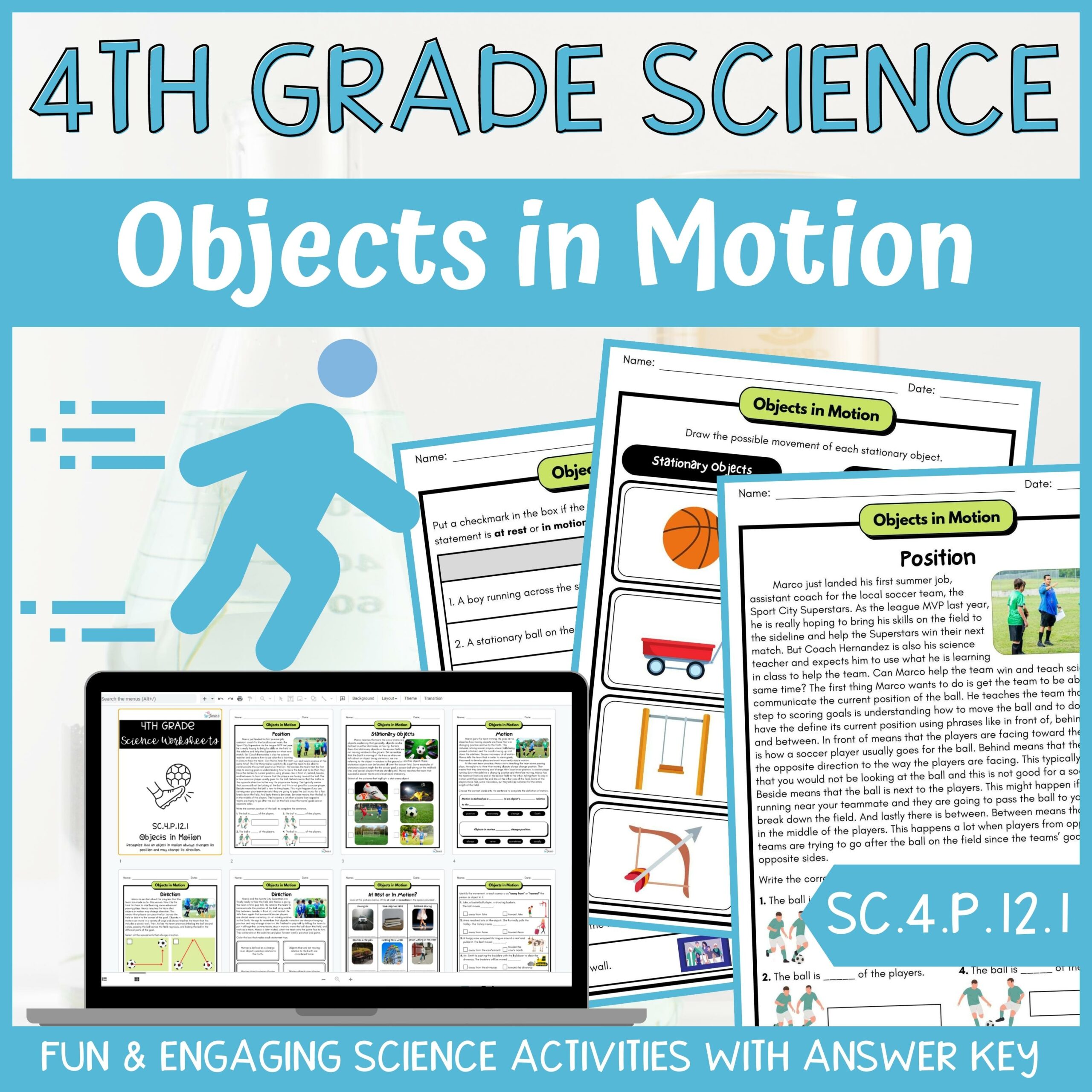 Objects in Motion: 4th Grade Physical Science - ACTIVITIES + ANSWER KEY