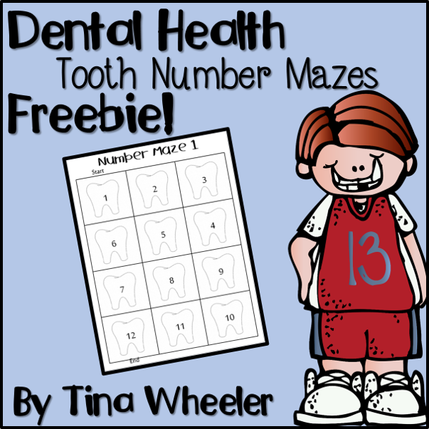 Dental Health Tooth Number Mazes Freebie! ~ Dental Health Month ~ Math ...