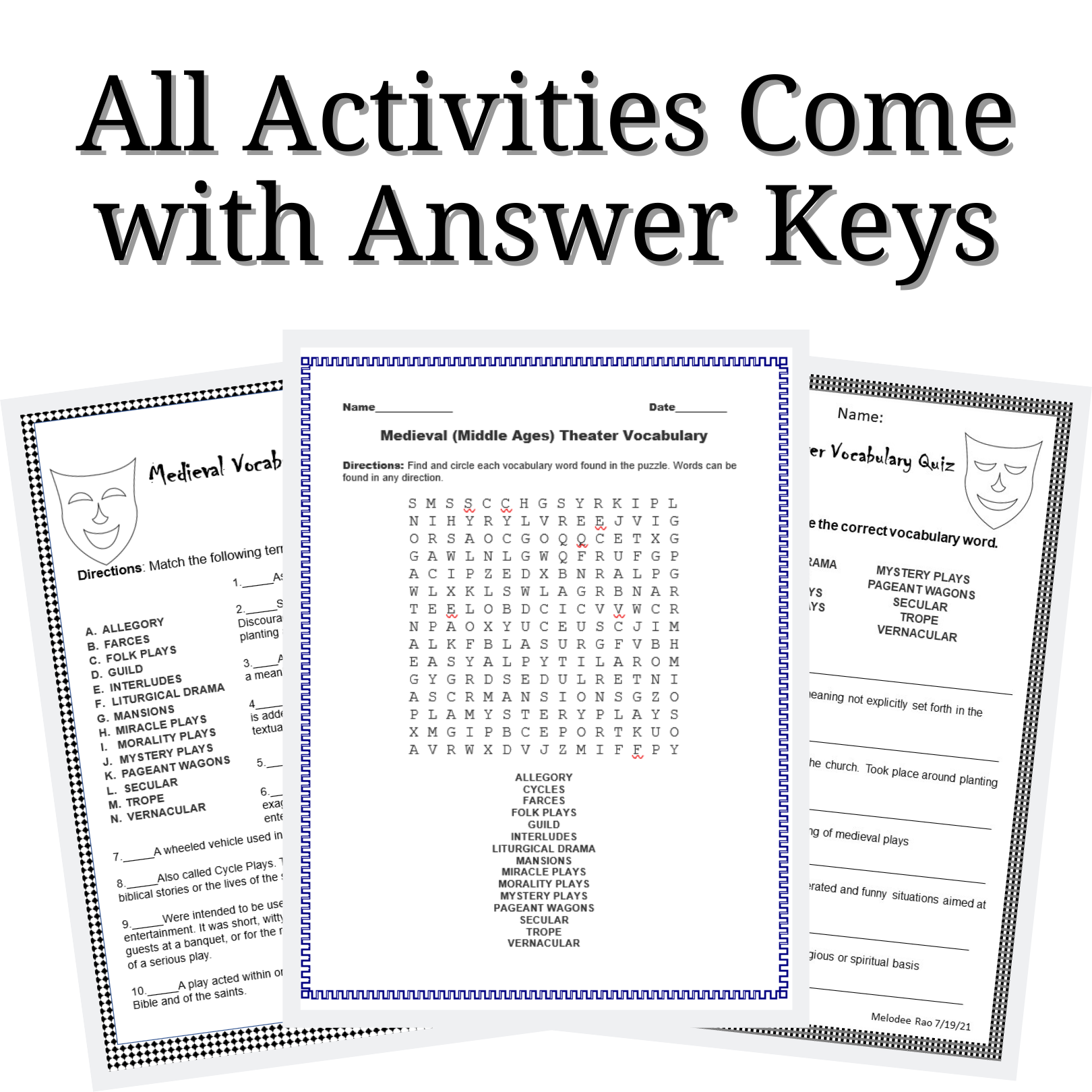 History of Theater/Drama-Medieval Theater Bundle - Classful