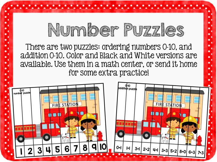 Fire Safety Math Centers - Classful