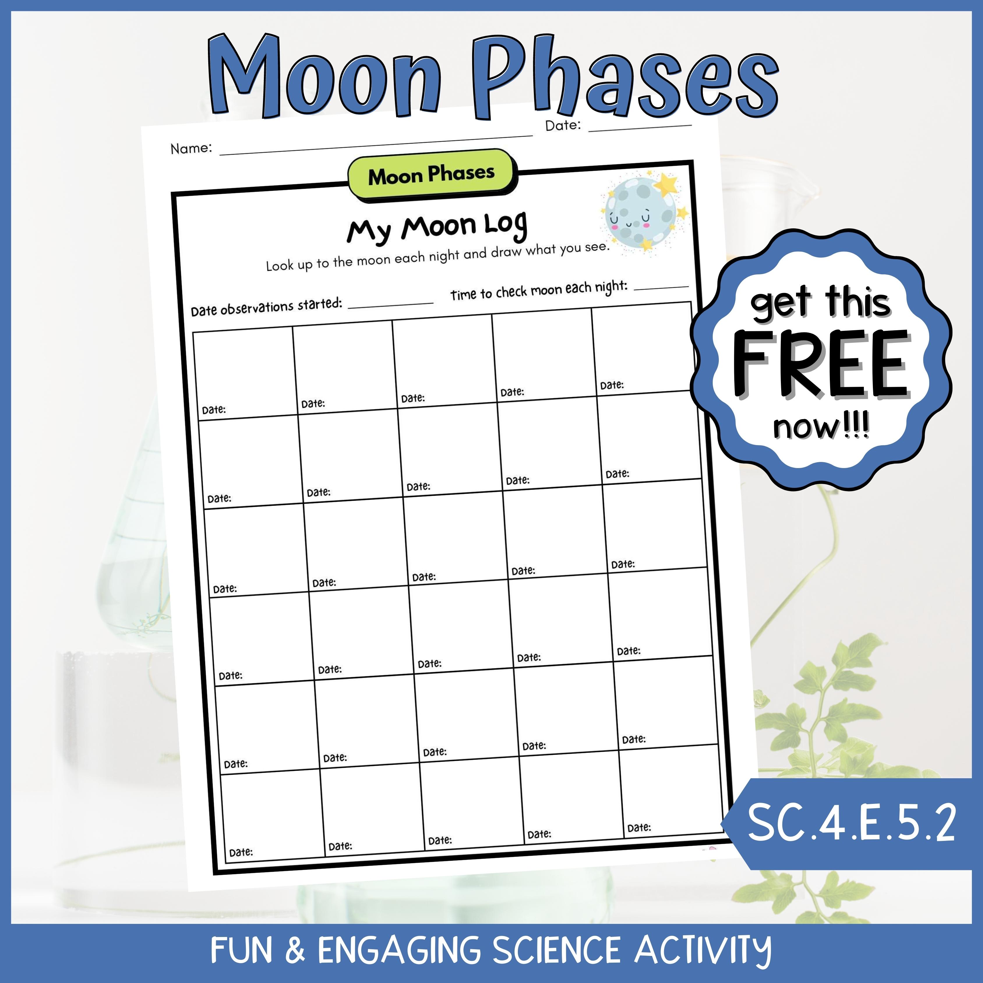 FREE My Moon Log Phases of the Moon Science Activity - Classful
