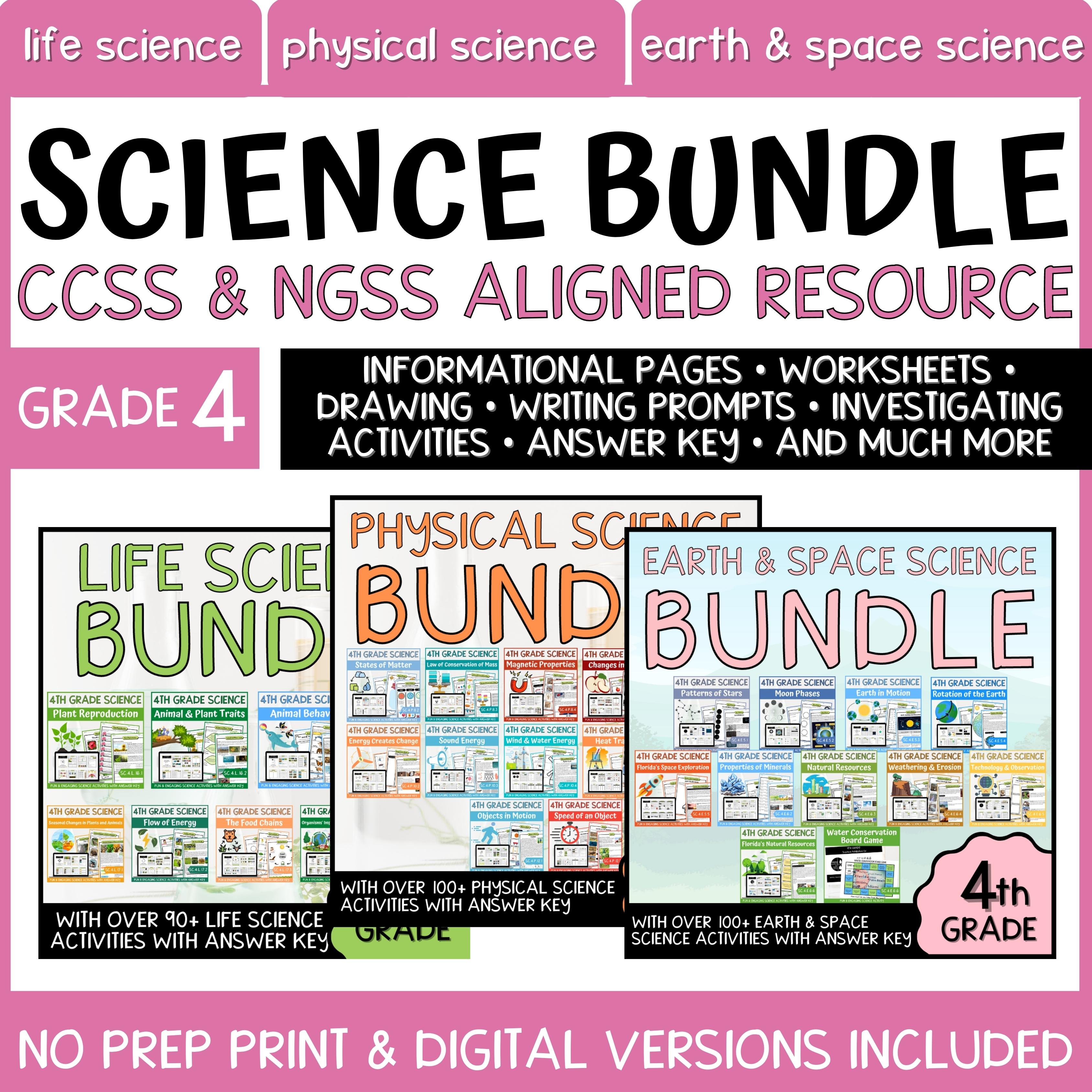 4th Grade Science Units | Reading Passages and Activities Bundle | NGSS ...
