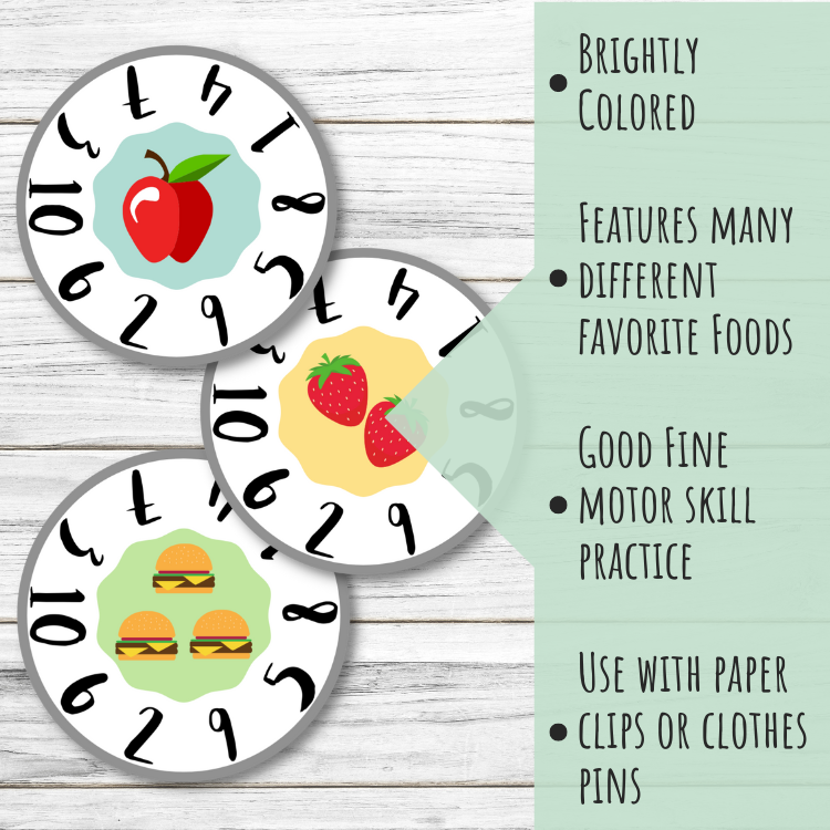 Food Themed Counting Clip Cards - Preschool, Fine Motor, Number ...