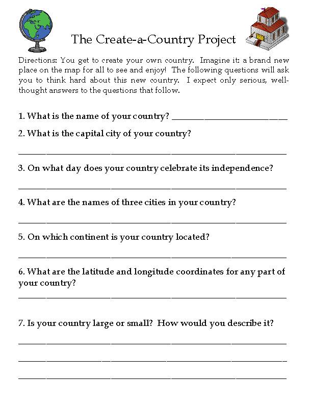 The Create-a-Country Geography Skills Project - Classful