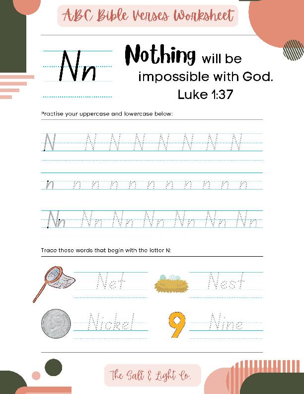 ABC Bible Verses Worksheets, Writing Worksheets, Bible Verses - Classful