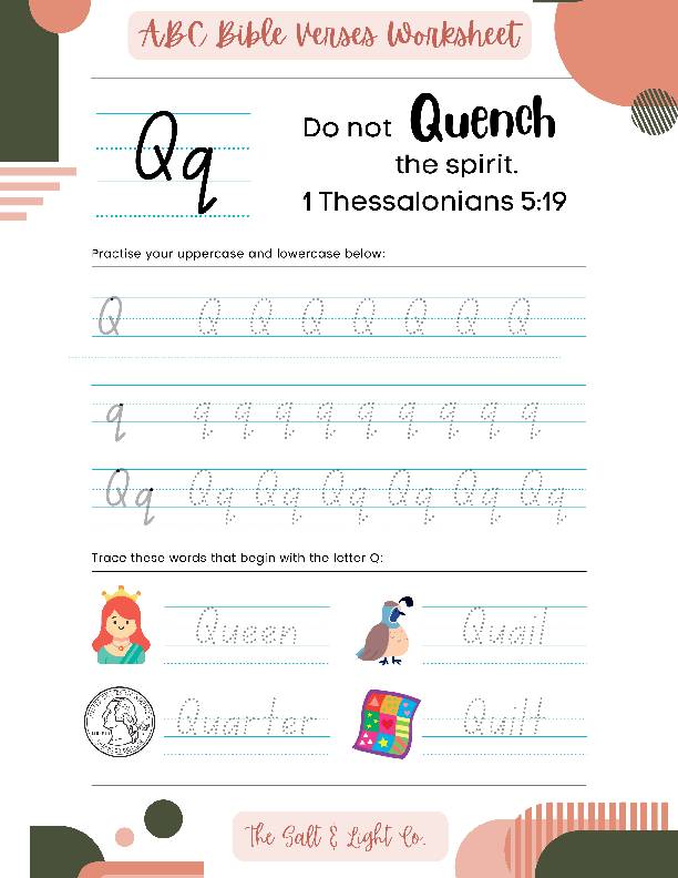 ABC Bible Verses Worksheets, Writing Worksheets, Bible Verses - Classful
