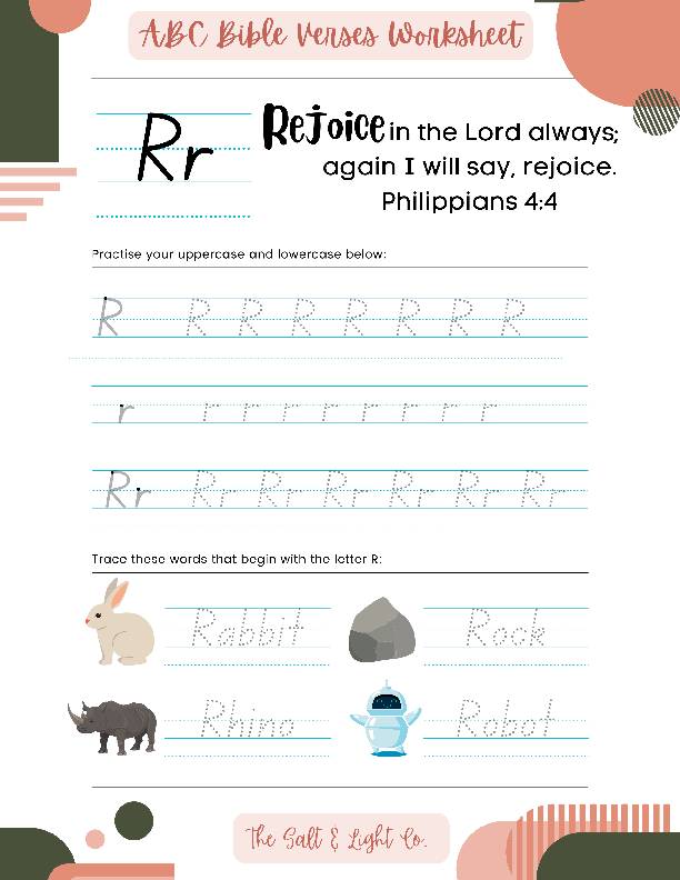 ABC Bible Verses Worksheets, Writing Worksheets, Bible Verses - Classful
