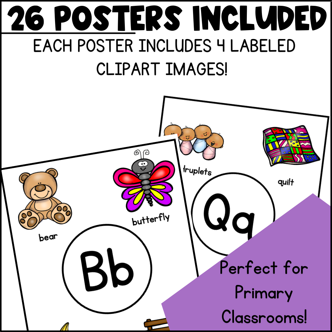 Alphabet Letter Posters for Early Elementary - Alphabet Posters ...