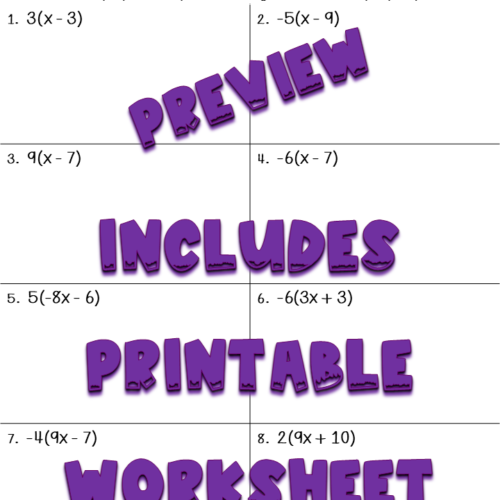 Distributive Property Activity Digital Pixel Art Mystery Puzzle - Classful