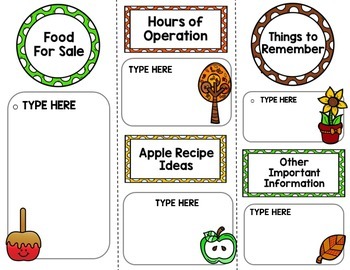 Fall Pumpkin Patch and Apple Orchard Brochure {100% Editable} {Writing ...