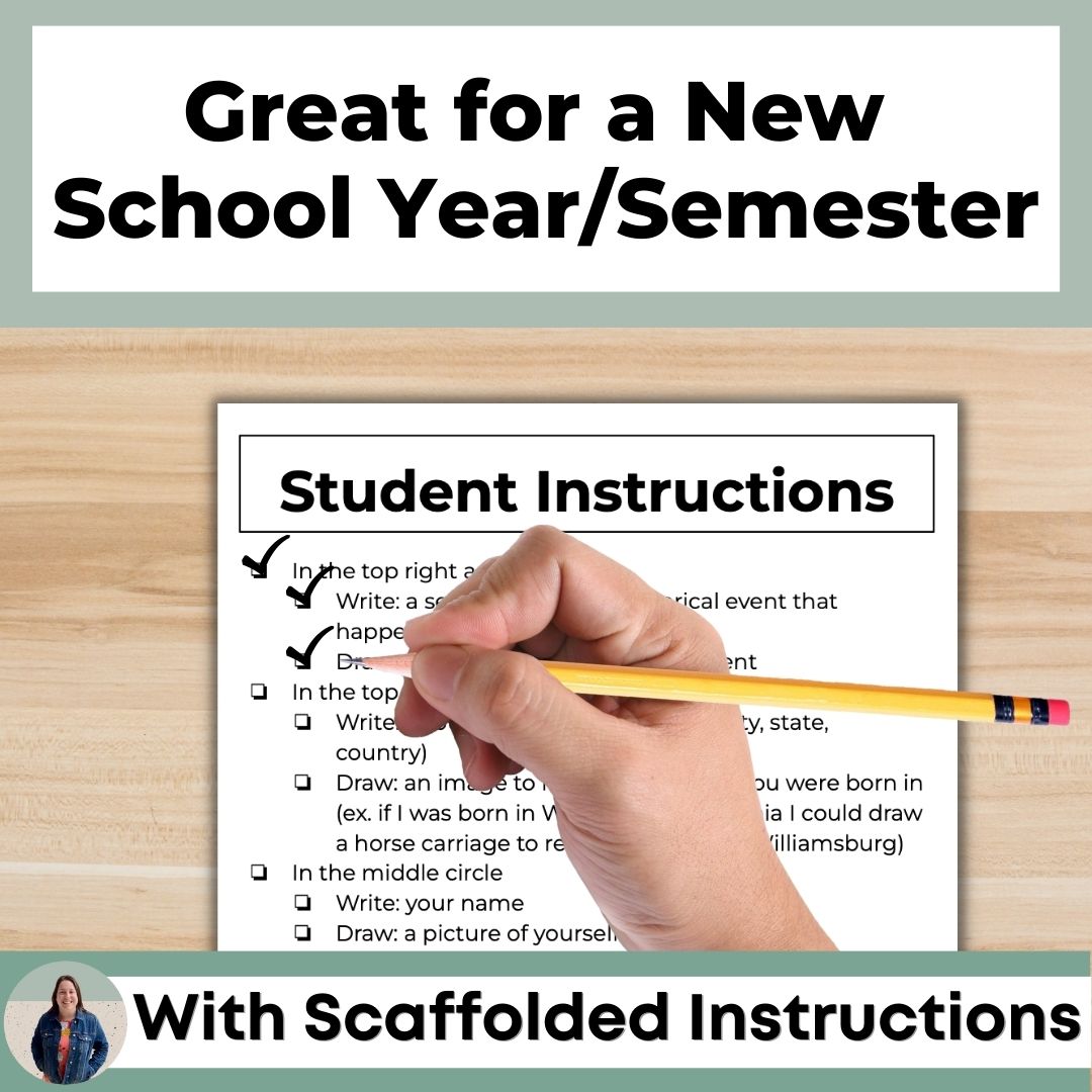 Social Studies All About Me Activity History One Pager Activity Back to ...