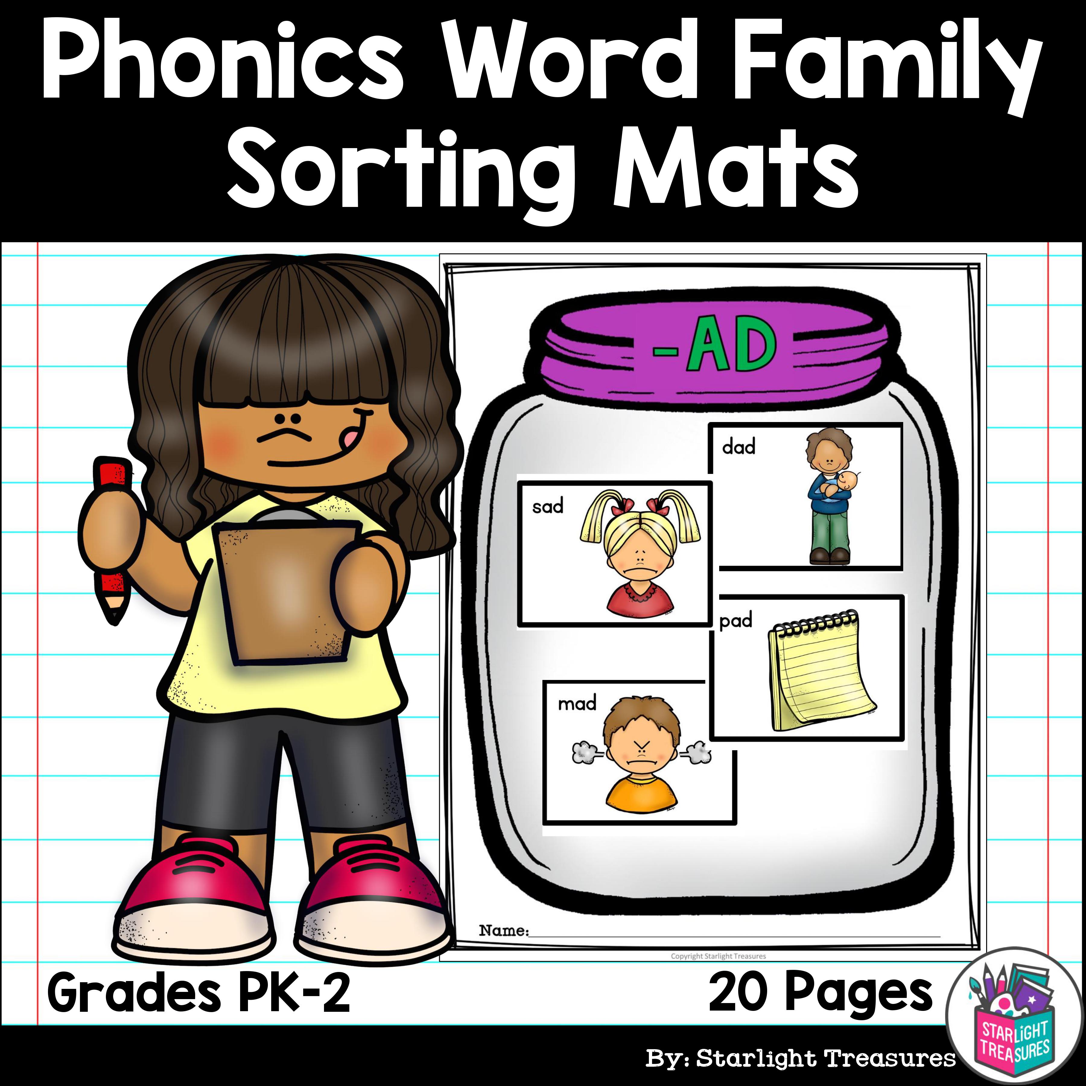 Word Family Sorting Mats for Early Readers - Phonics FREEBIE - Classful