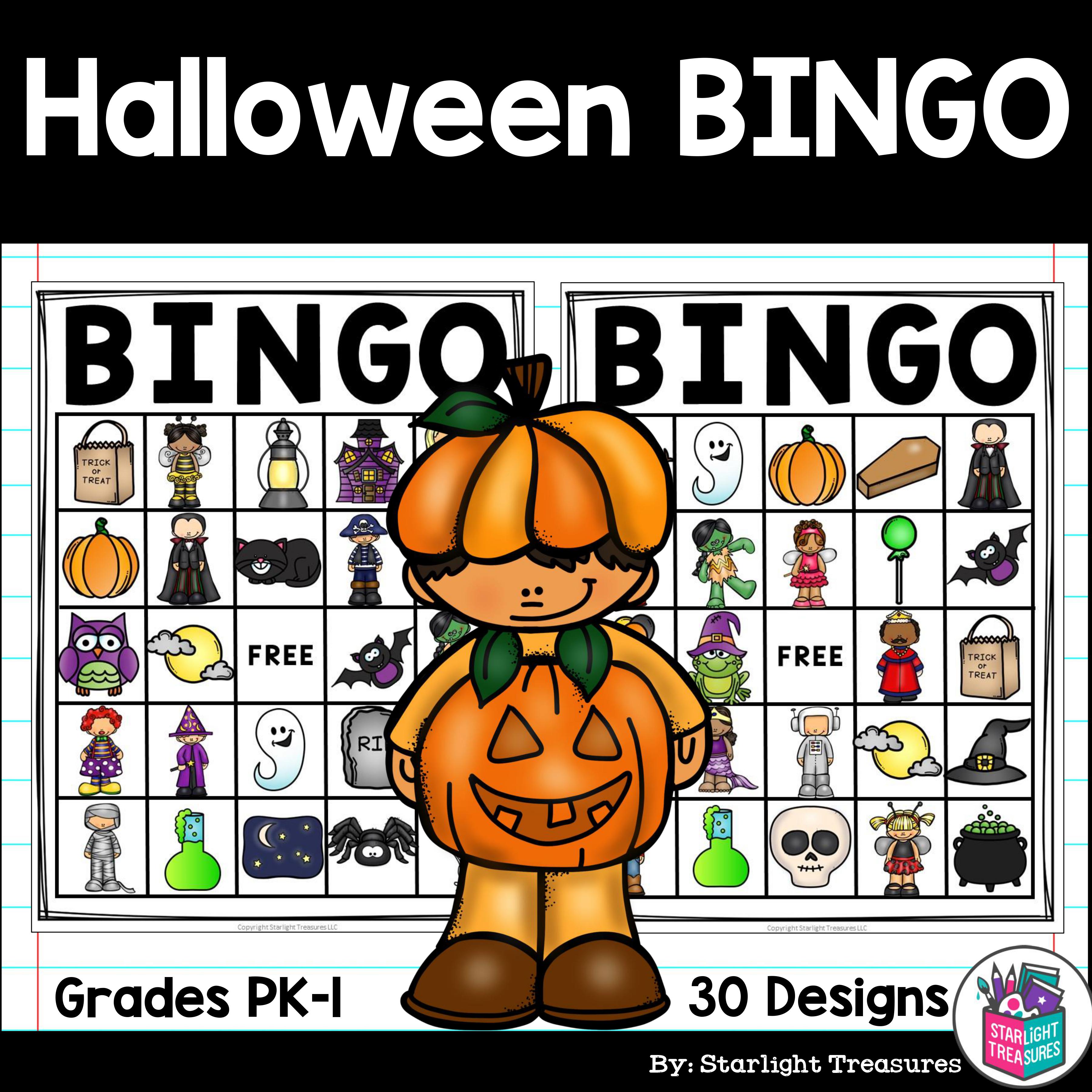 Halloween Bingo Cards for Early Readers - Halloween Bingo FREEBIE ...