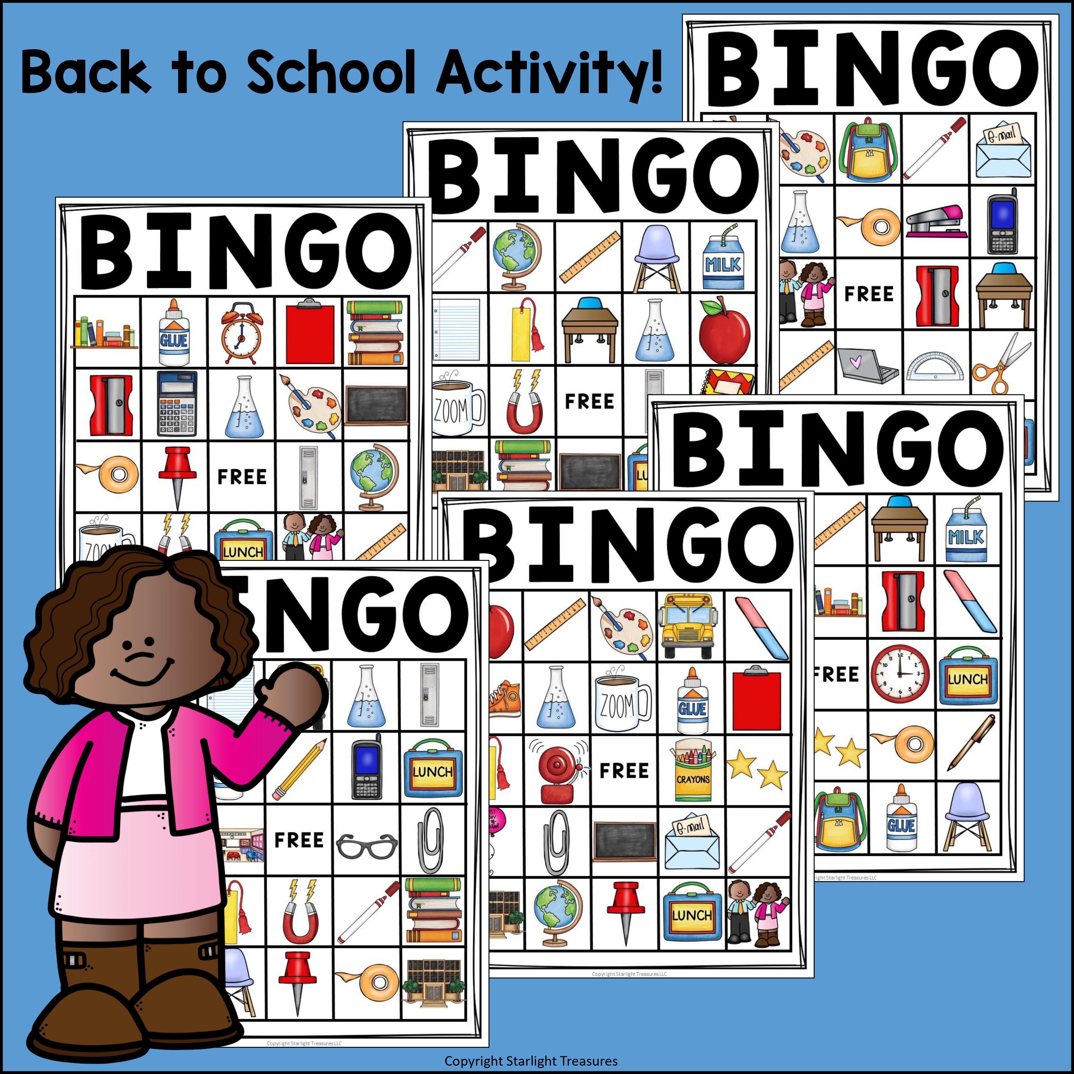 Back to School Bingo Cards for Early Readers - Back 2 School, School ...