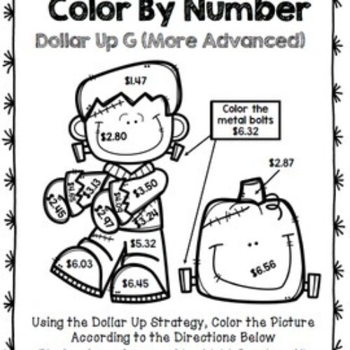 Halloween Color By Number - Dollar Up - Special Education - Math ...