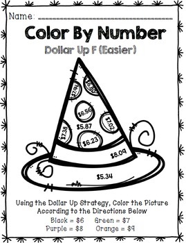 Halloween Color By Number - Dollar Up - Special Education - Math ...