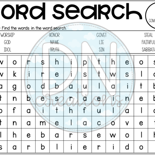 Free BIBLE word search l Bible Activities l Bible Worksheets - Classful