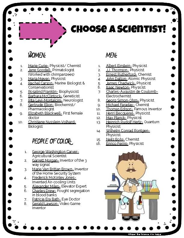 Famous Scientist Research, Dress Up & Present Project Elementary STEM ...