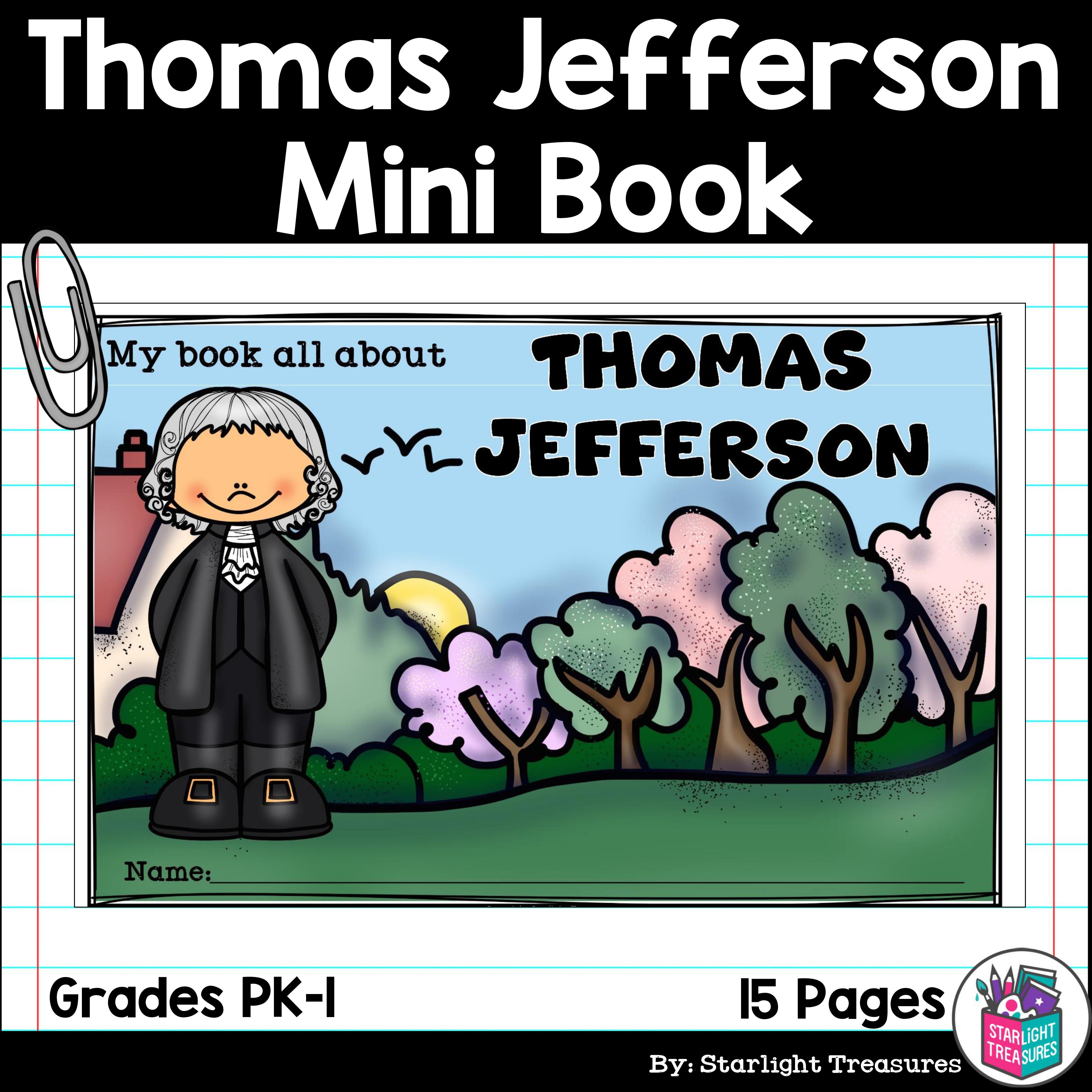 Thomas Jefferson Mini Book for Early Readers- Presidents' Day - Classful
