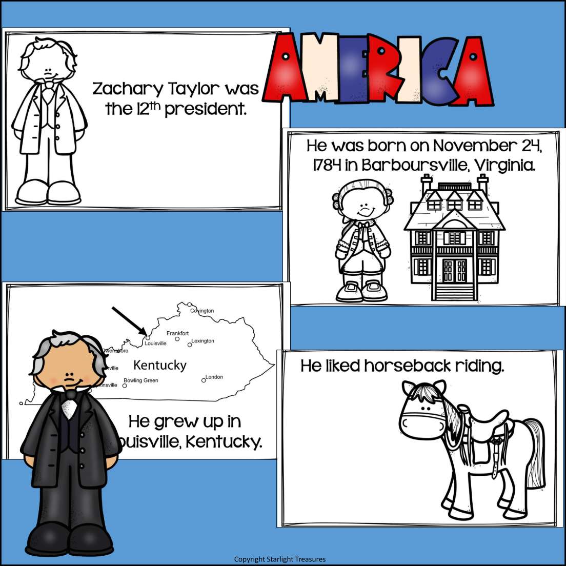 Zachary Taylor Mini Book for Early Readers- Presidents' Day - Classful